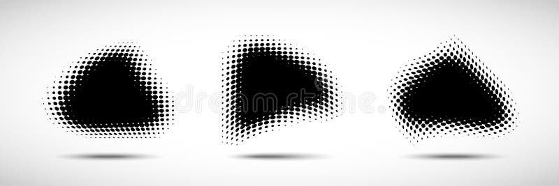 Triangle Halftone Frames. Grunge Set of Halftone Templates. Distort ...
