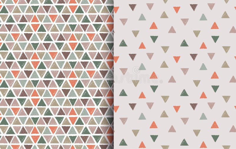 Triangle Hand Made Seamless Pattern. Vector Illustration Stock Vector ...