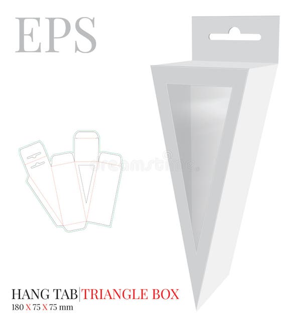 Triangle Box with Window Template, Vector with Die Cut / Laser Cut ...