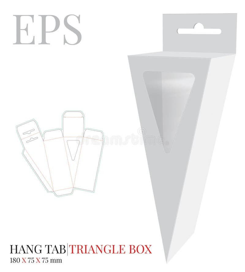 Triangle Box with Window Template, Vector with Die Cut / Laser Cut ...