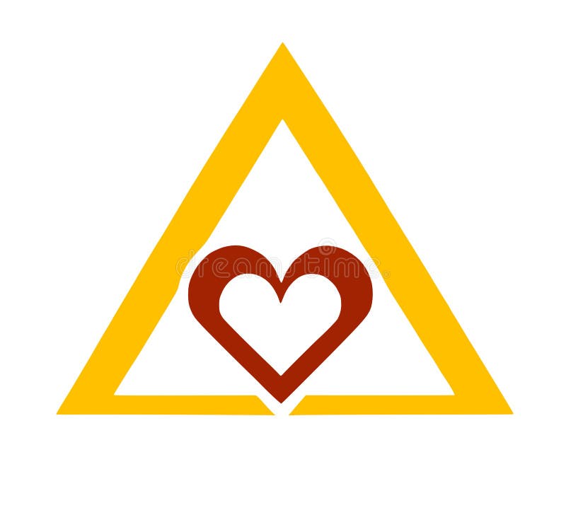 Triangle with Heart Icon Illustration Stock Illustration - Illustration ...