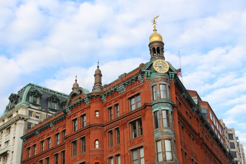 Triangle Historic Red Building Stock Image - Image of clock, mordern ...