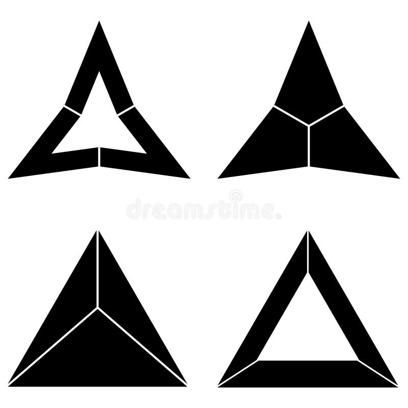 Triangle Icon Black and White Vector Sign Stock Illustration ...