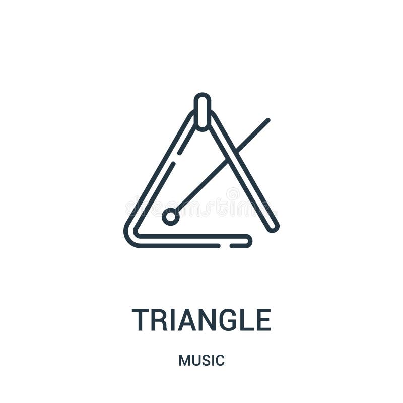 Triangle Icon Vector from Music Collection. Thin Line Triangle Outline ...