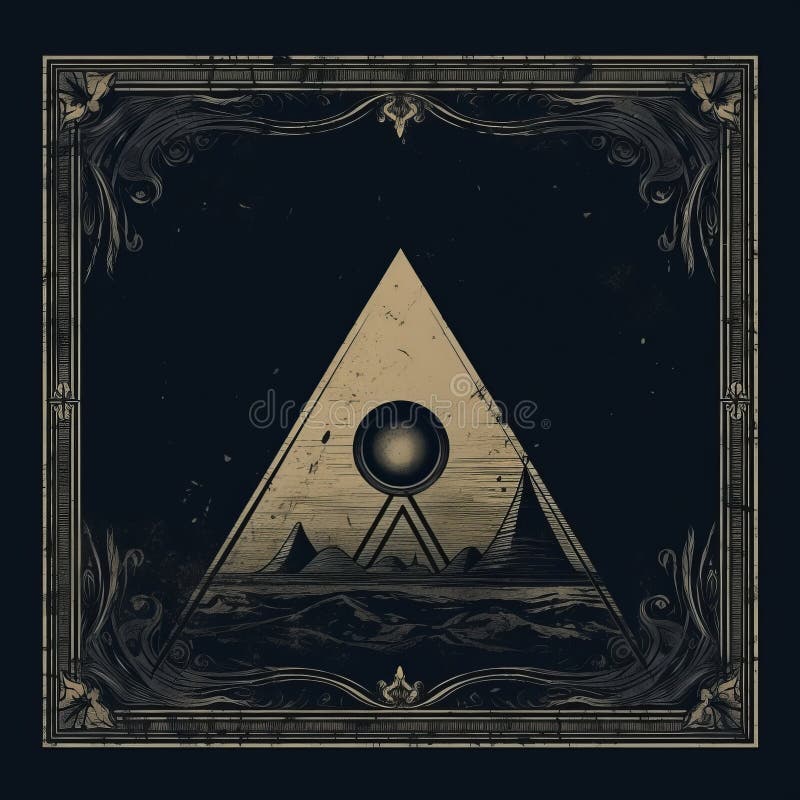 A Triangle with an Eye in the Middle on a Black Background Stock ...