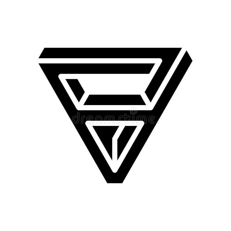 Triangle Impossible Geometric Shape Glyph Icon Vector Illustration ...