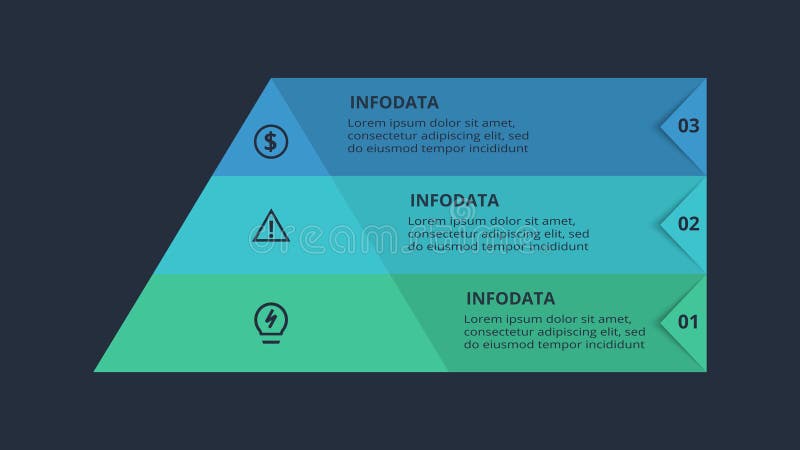 Triangle Infographic with 3 Elements, Presentations, Vector Illustration. Template for Web on a ...