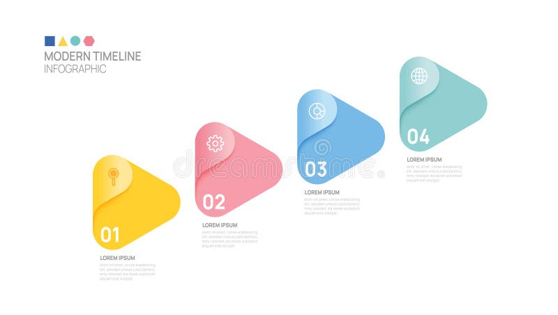 Set of Triangle Infographic Layouts with Text and Options Stock Vector ...