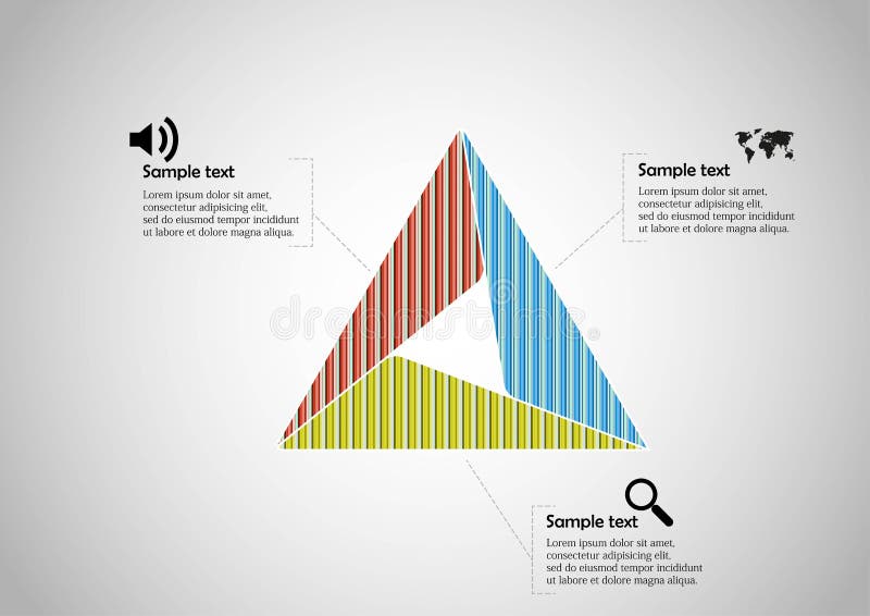 Triangle Infographic Template Consists of Three Sections Stock Vector ...