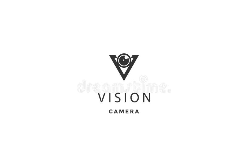 Triangle Initial Letter V with Eye Camera Lens for Vision Logo Design ...