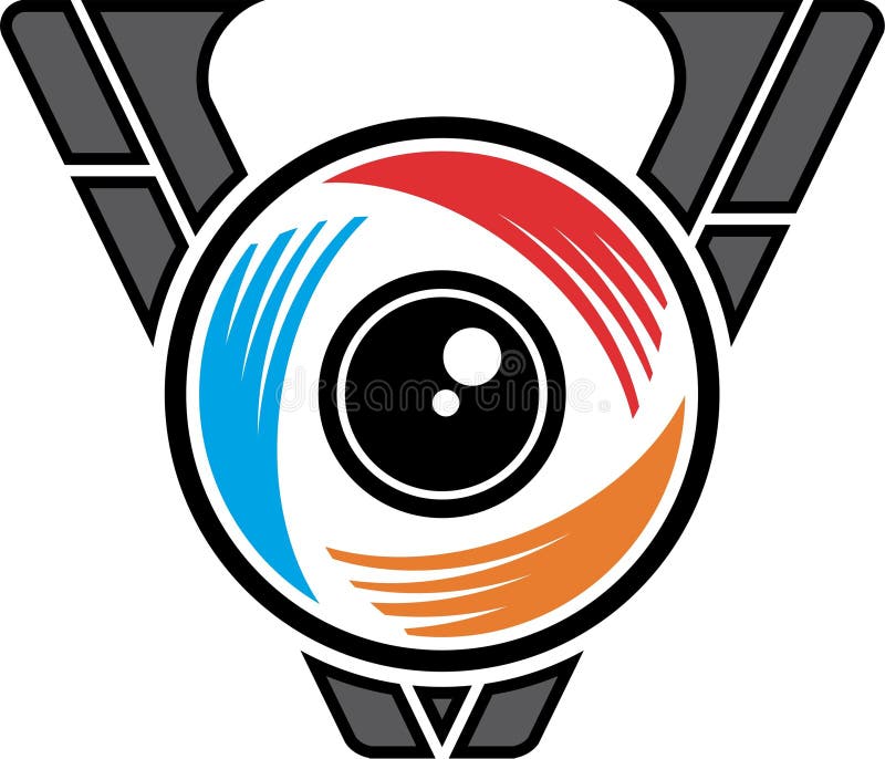 Triangle Initial Letter V with Eye Camera Lens for Vision Logo Design ...