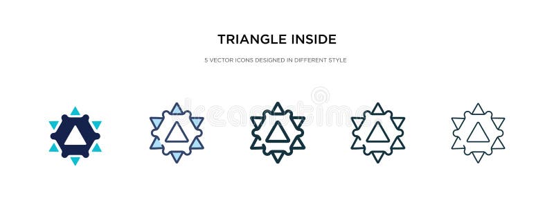 Triangle Inside Hexagon Icon in Different Style Vector Illustration ...