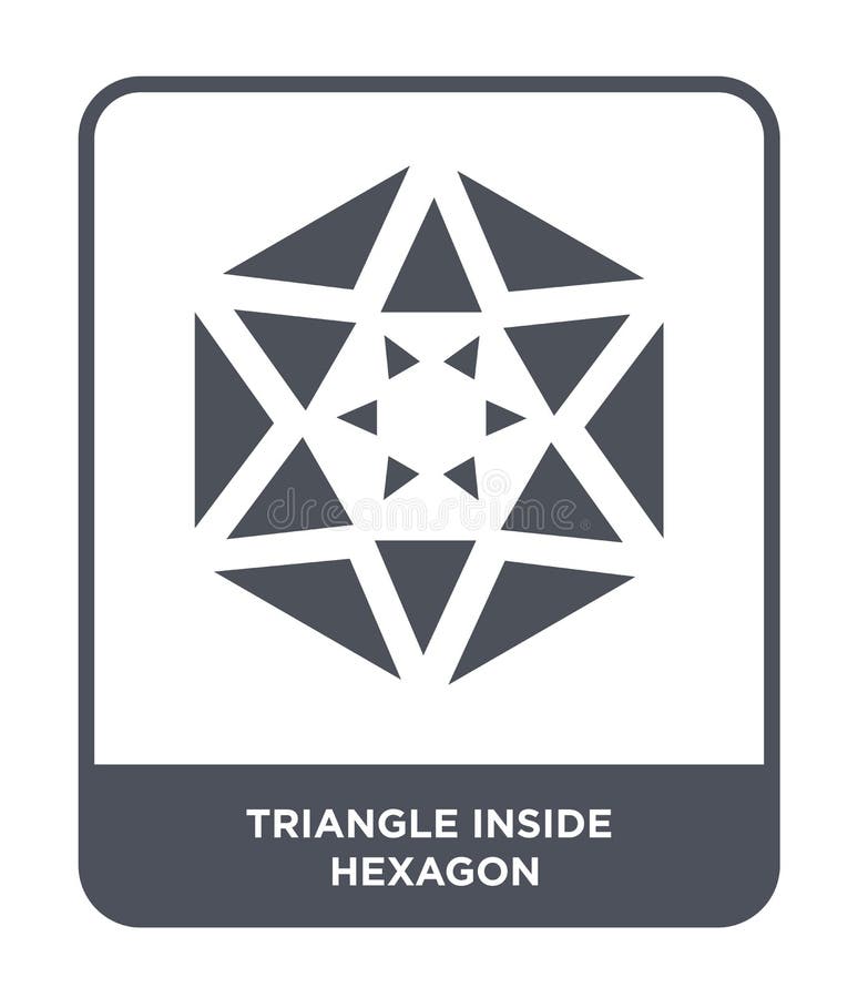 Triangle Inside Hexagon Icon in Trendy Design Style. Triangle Inside ...