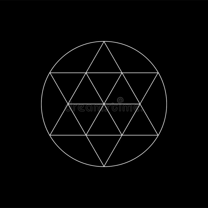 Triangle Kind of Seed of Life, Isolated Vector Symbol of Sacred ...