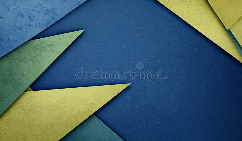 Triangle Layers in Abstract Geometric Patterns on a Blue and Green ...