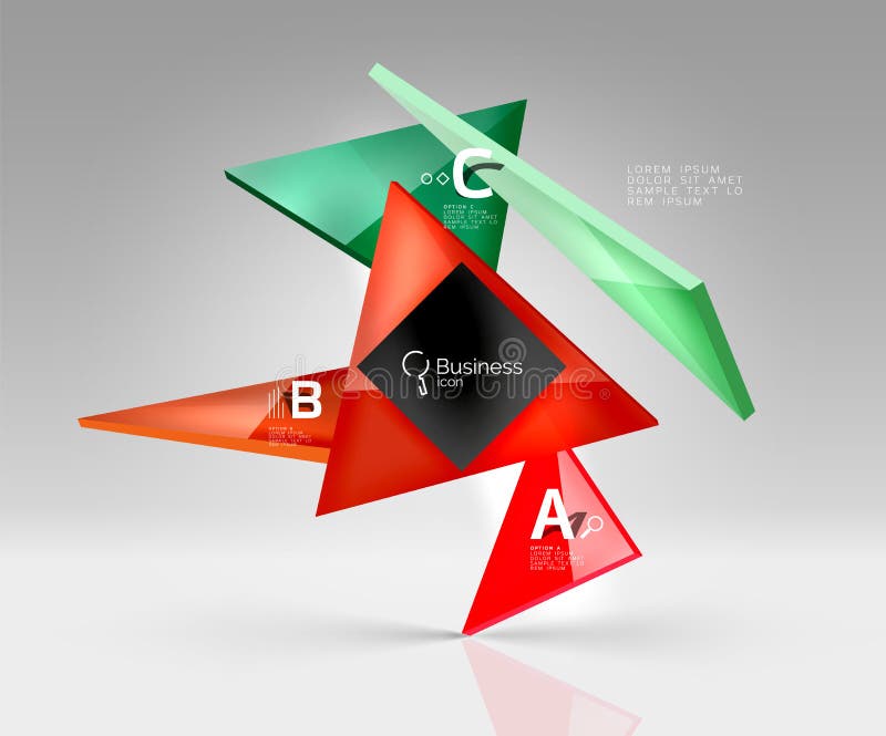Triangle Layout Business Template, Infographic Background Stock Vector ...