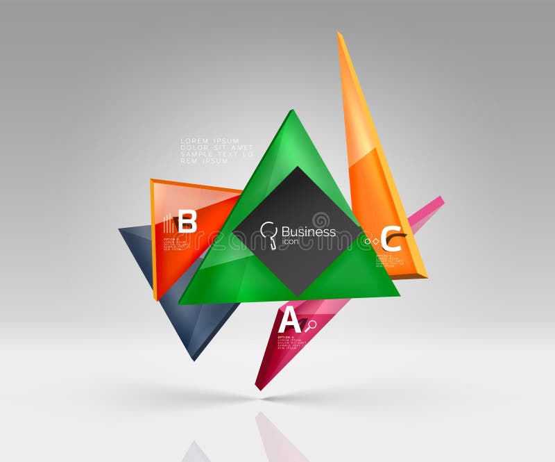 Triangle Layout Business Template, Infographic Background Stock Vector ...