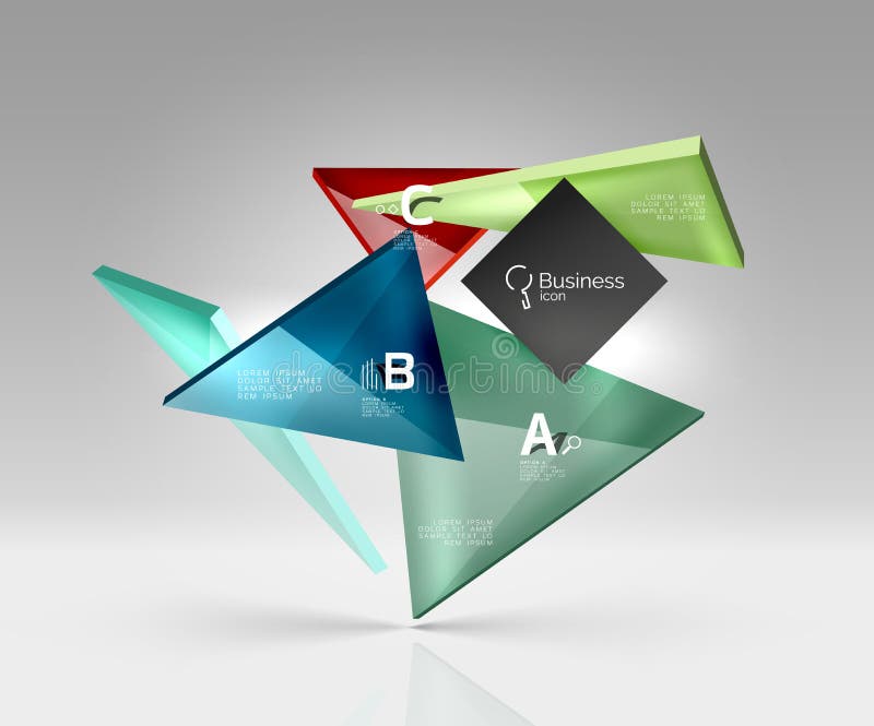 Triangle Layout Business Template, Infographic Background Stock Vector ...