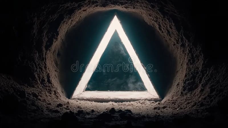 A Triangle of Light in a Dark Cave. Stock Image - Image of generated ...