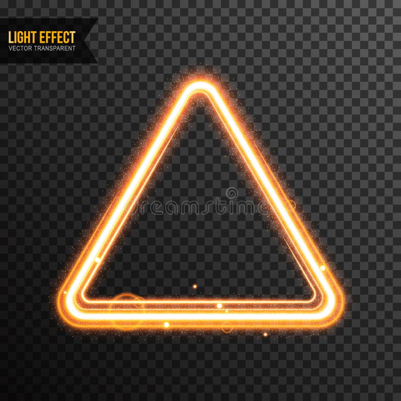 Triangle Light Effect Vector Transparent with Golden Glitter Stock ...
