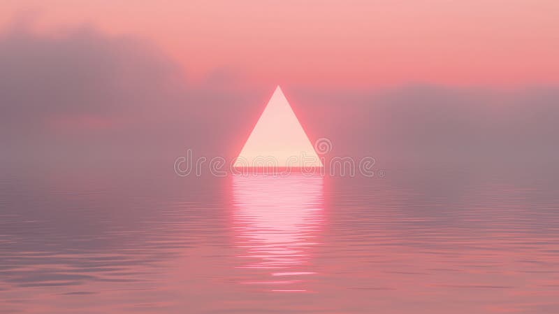 A Triangle of Light in the Sky. Stock Image - Image of source, surface ...