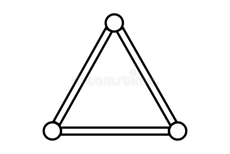 Triangle Line Flat Icon Black Science Outline Symbol App Web Sign Stock ...