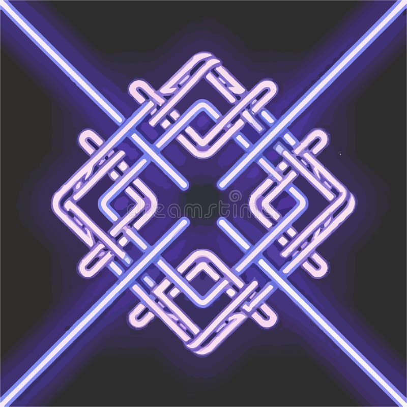 Triangle Line Geometrical Vector Seamless Pattern Neon Light Colorful ...