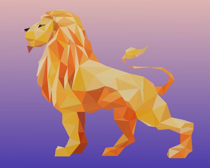 Head of Lion from Triangles. Stock Vector - Illustration of polygon ...