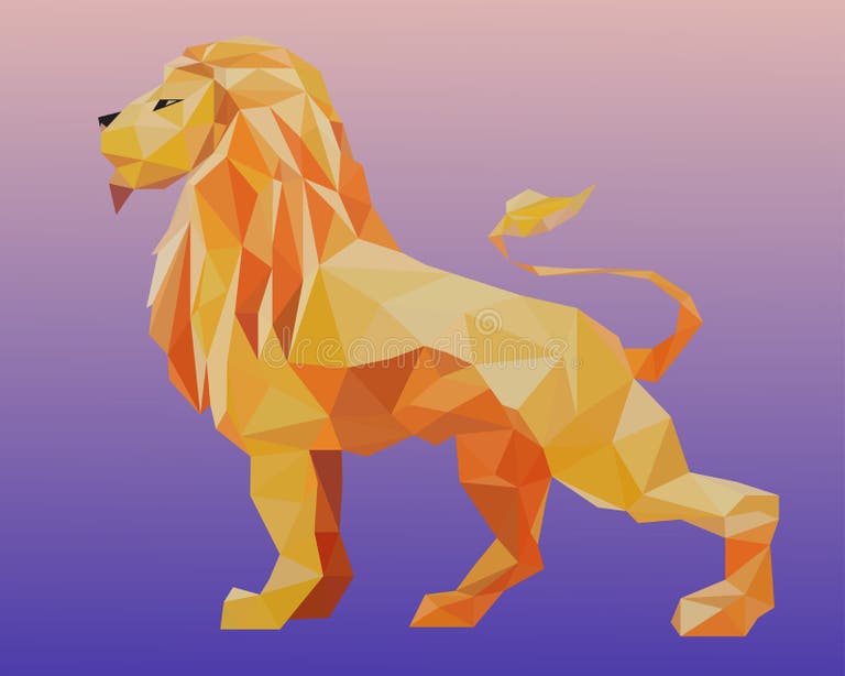 Triangle lion stock illustration. Illustration of nature - 62756718