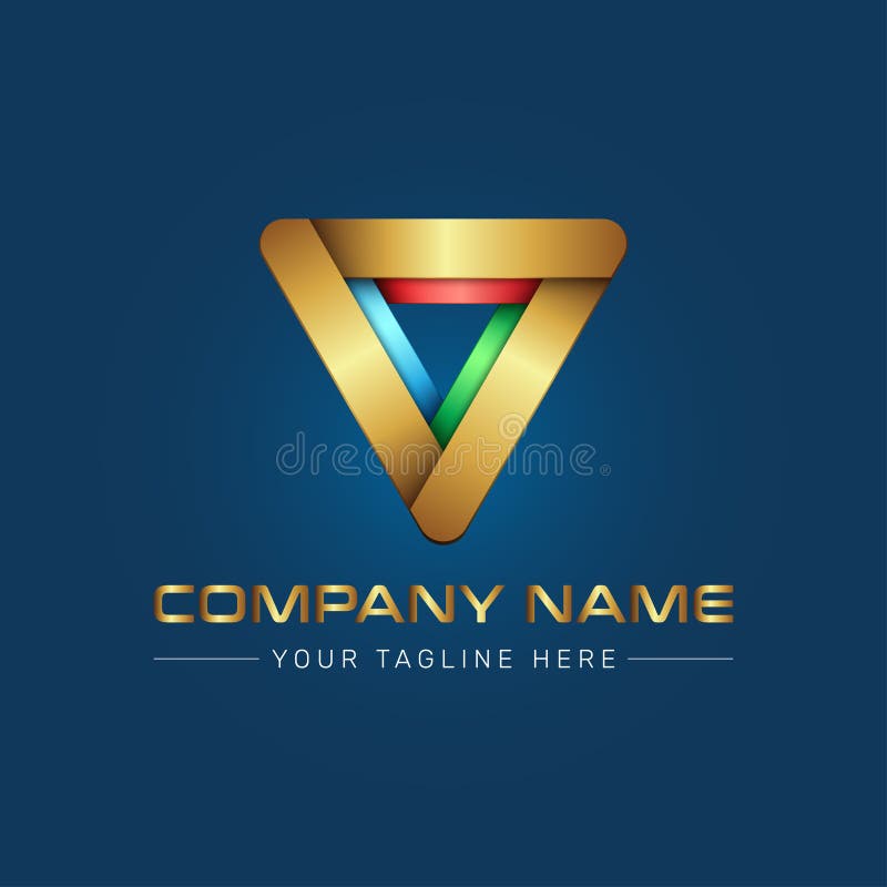 Golden Triangle Logo Branding Design, Vector Illustration Stock ...