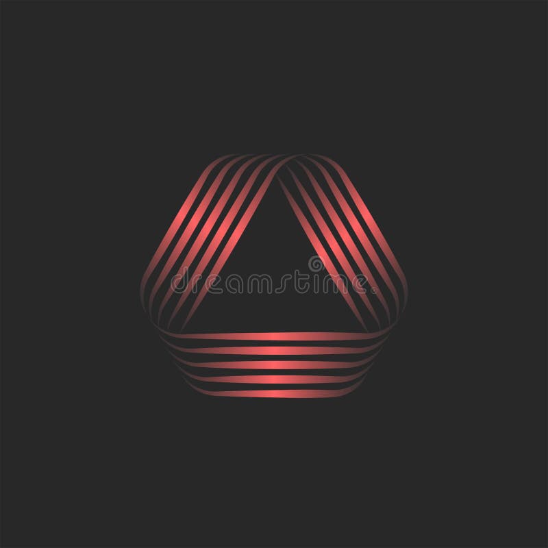 Triangle Logo 3d or Creative Overlapping Lines Shape, Tech Icon ...