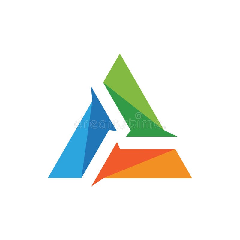 Triangle Modern Vector Logo Design Stock Vector - Illustration of blue ...