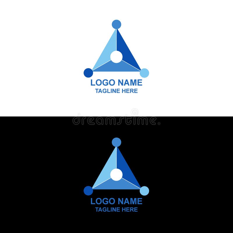 Triangle Logo Design Template. Triangle from Three Shape Elements ...