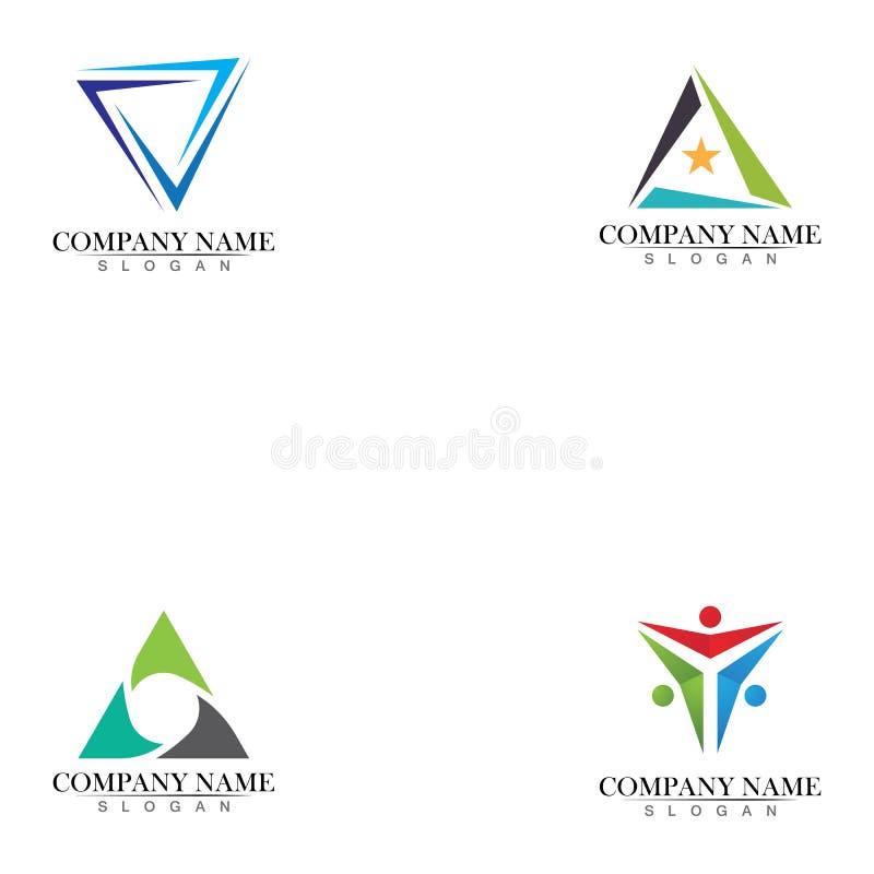 Triangle Logo Design Vector. Stock Vector - Illustration of shape, blue ...