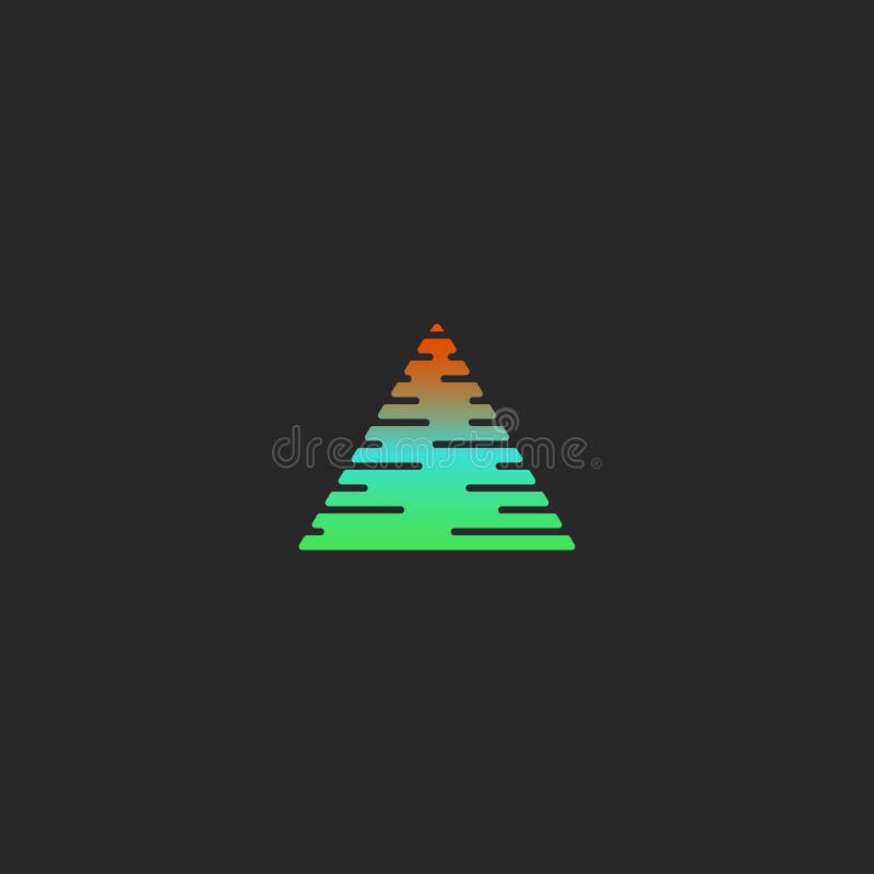 Triangle Logo Gradient Abstract Geometric Shape, Spectrum Soft Colors ...
