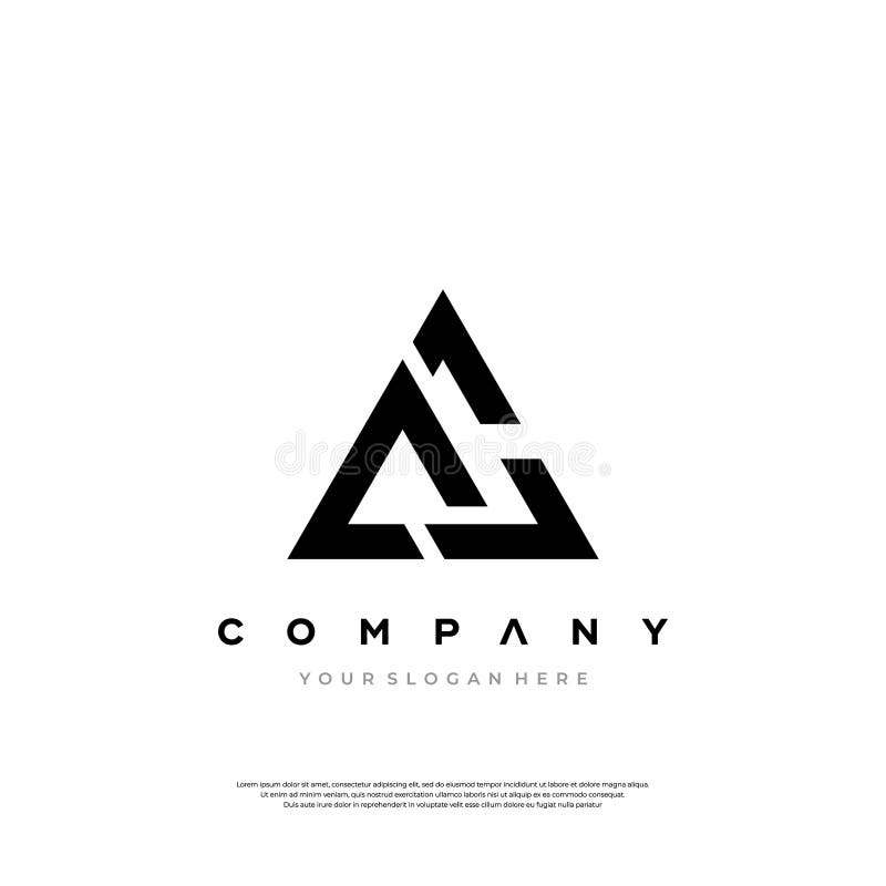 A Triangle Logo with the Letters C and J in the Middle Stock Vector ...