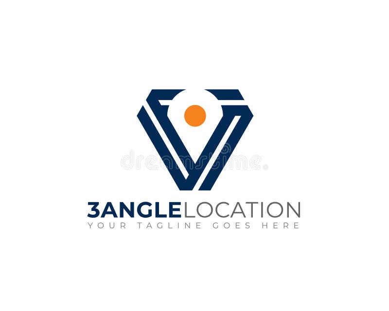 Triangle Logo Template with Negative Space of Gps Point Location Icon ...