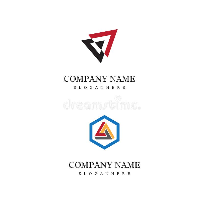 Triangle Logo Template Vector Icon Illustration Design Stock Vector ...