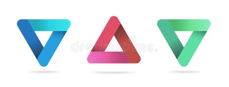 Triangle Logo Triple Vector Icon 3d Red Green Blue Set Image Clipart ...