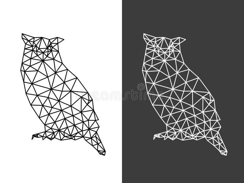 Triangle Low Poly Owl Art Design Stock Illustration - Illustration of ...