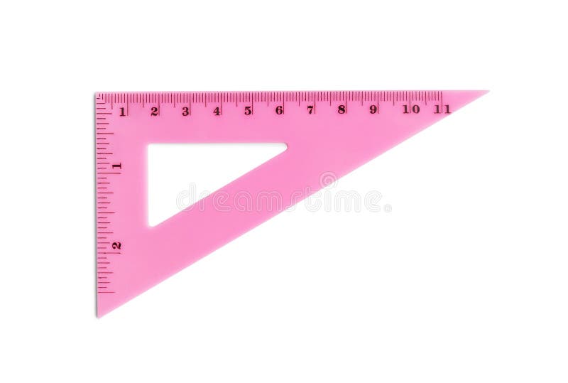 Triangle with Measuring Length Markings Isolated on White, Top View ...