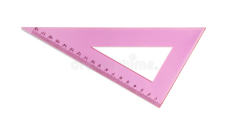 Triangle with Measuring Length Markings Isolated on White, Top View ...