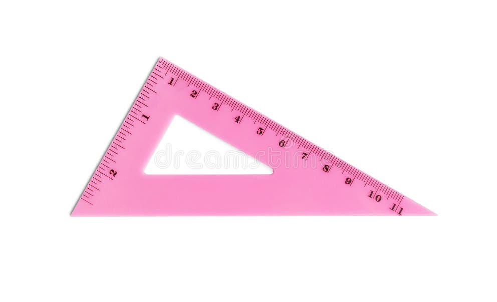 Triangle with Measuring Length Markings Isolated on White, Top View ...