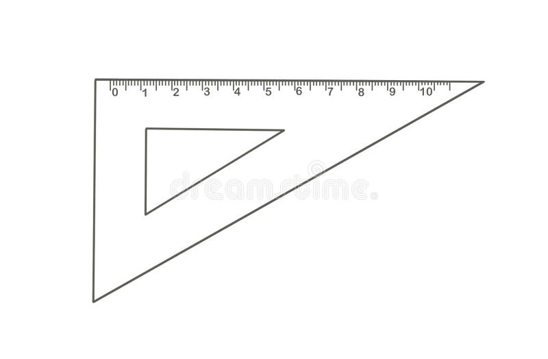 Triangle with Measuring Length Markings on White Background ...