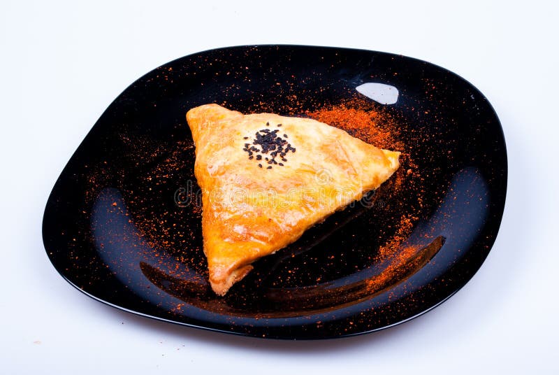 Triangle with meat stock photo. Image of carbohydrates - 36379534