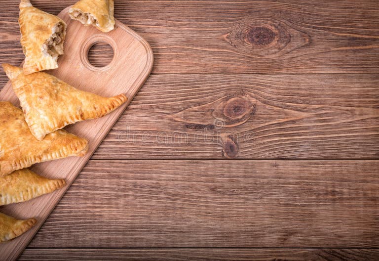 Triangle meat pies . stock photo. Image of flour, delicious - 83587668