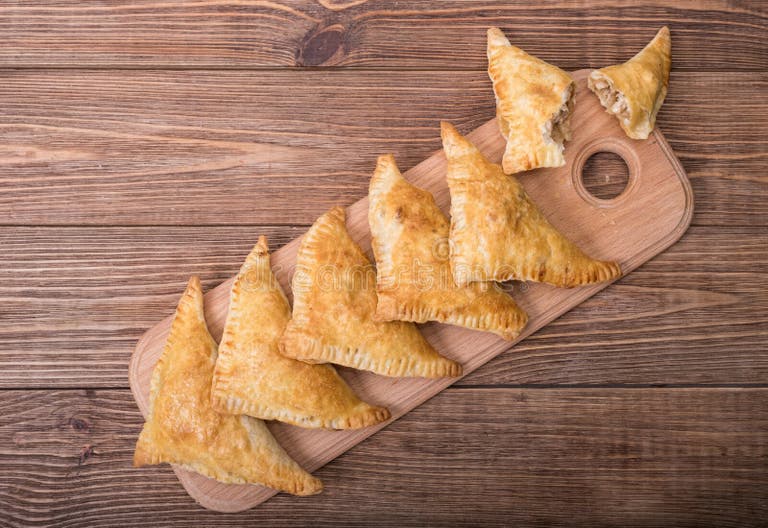Triangle meat pies . stock photo. Image of domestic, healthy - 83587760