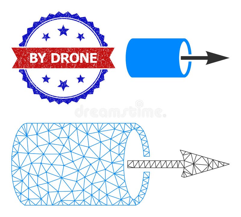 Triangle Mesh Pipe Flow Direction Icon and Grunge Bicolor by Drone ...
