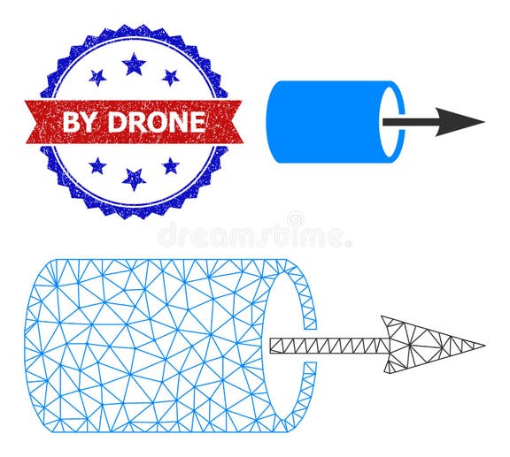 Triangle Mesh Pipe Flow Direction Icon and Grunge Bicolor by Drone ...