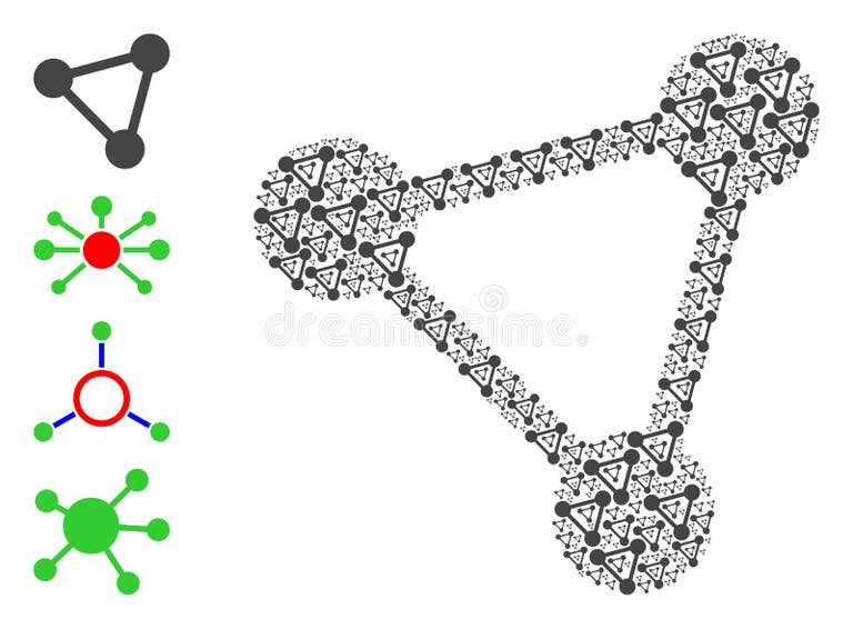 Triangle Mesh Recursive Mosaic of Self Items Stock Vector ...